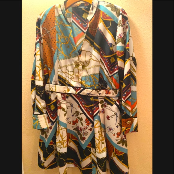 Dresses | Sexy Zara Versace Like Print Dress Size Large | Poshmark
